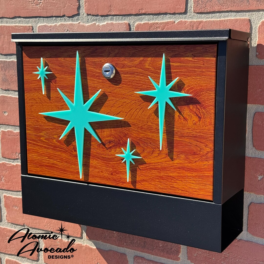 Mid Century Modern Mailbox "atomic" Mailbox | Retro Modern Mailbox ...