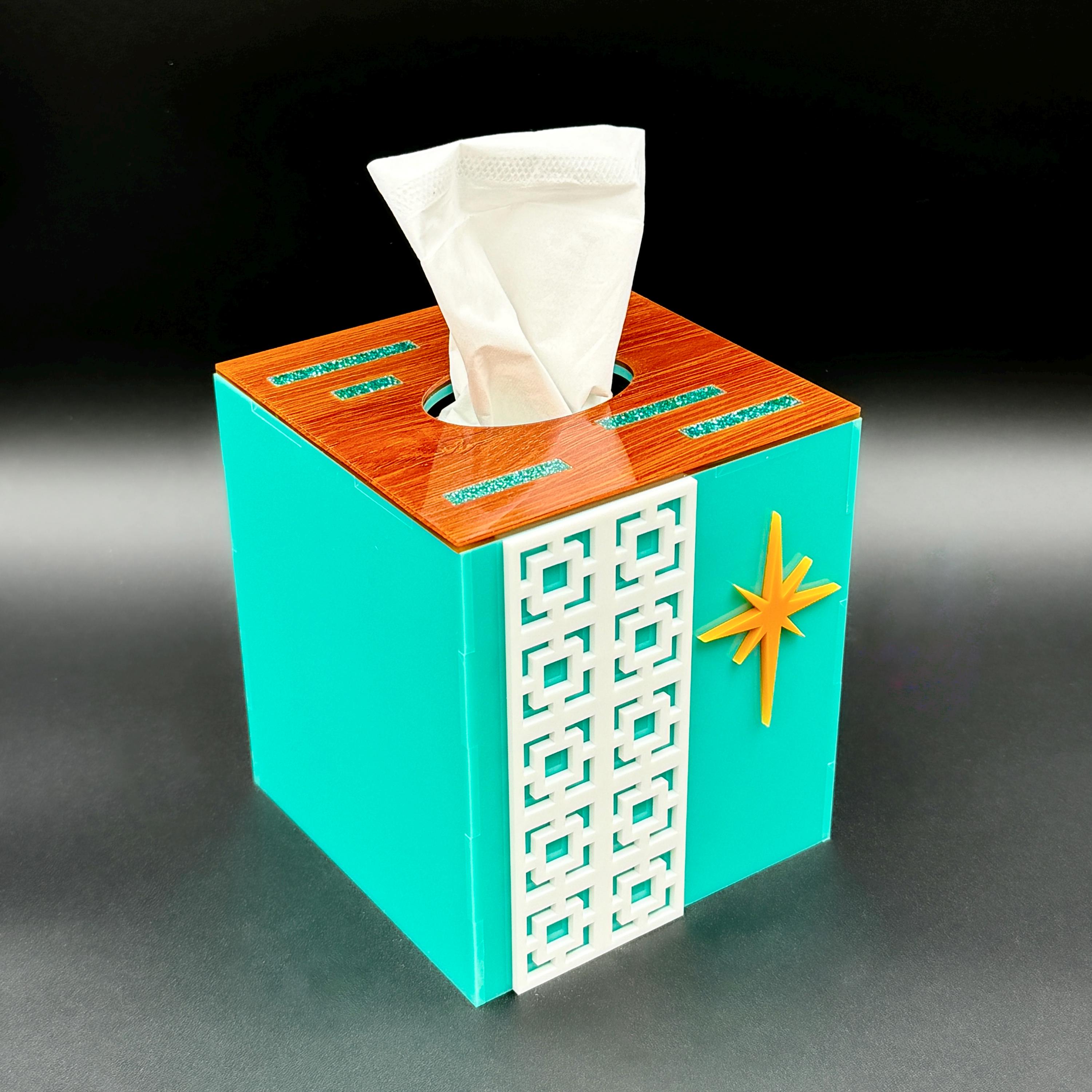 Mid Century Modern Breeze Block Tissue Box Cover: Retro Bathroom Decor ...