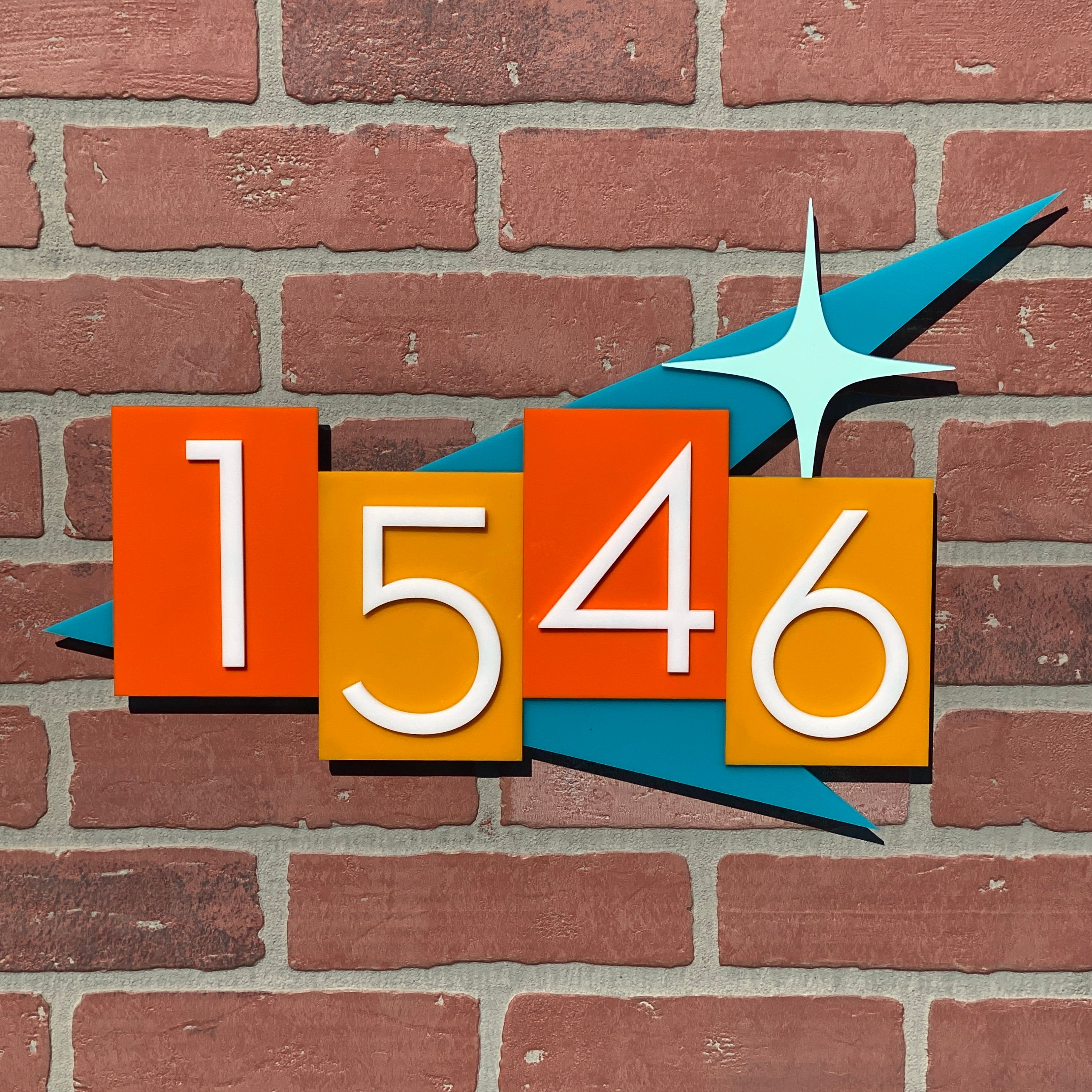 3D Mid Century Modern elroy Address Sign Googie Style - Etsy Australia