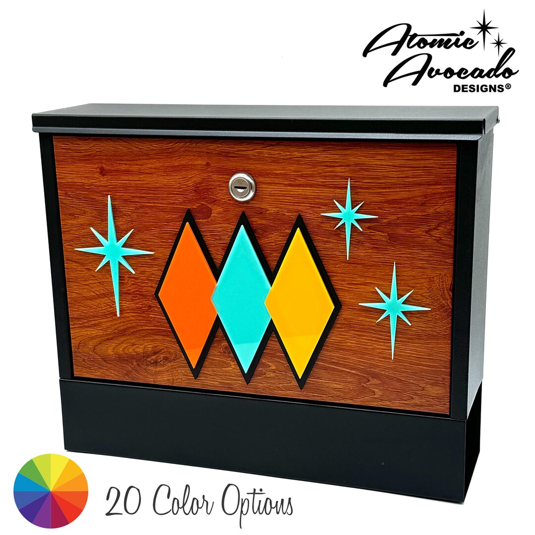 Mid Century Modern Mailbox | "diamond" Design | Retro Modern Mailbox ...