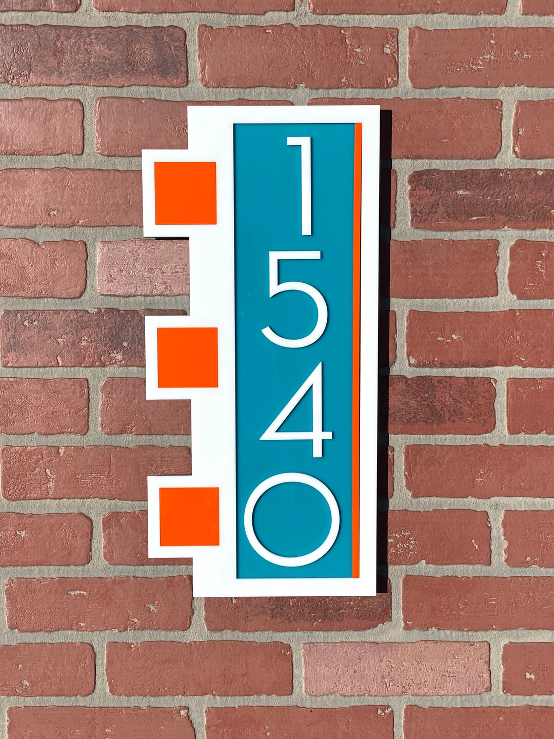 3D Mid Century Modern "usonian" Address Sign | Modern House Numbers ...