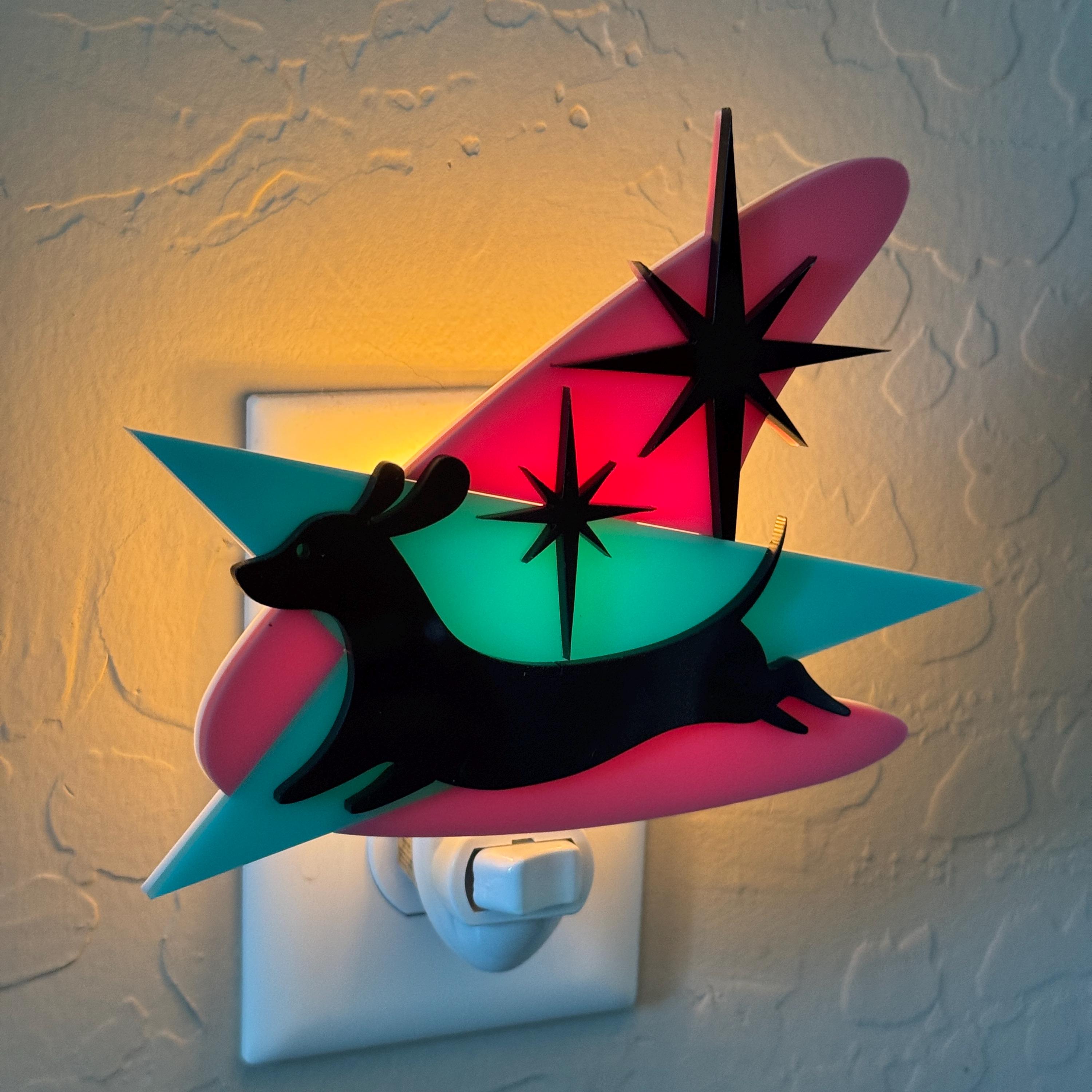 Mid Century Modern "dachshund" Night Light: Retro Atomic Boomerang - Etsy