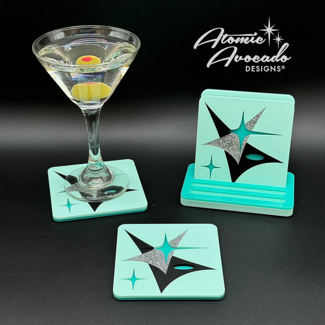 Mid Century Modern Coasters | Set of 4 | "space Age" Design | Atomic ...
