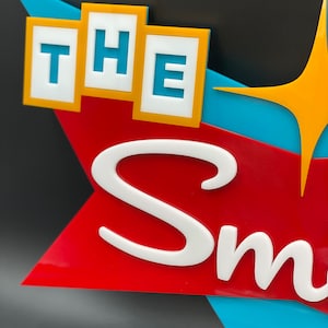 3D Mid Century Modern vega Family Name Sign Googie Style Populuxe Mid ...