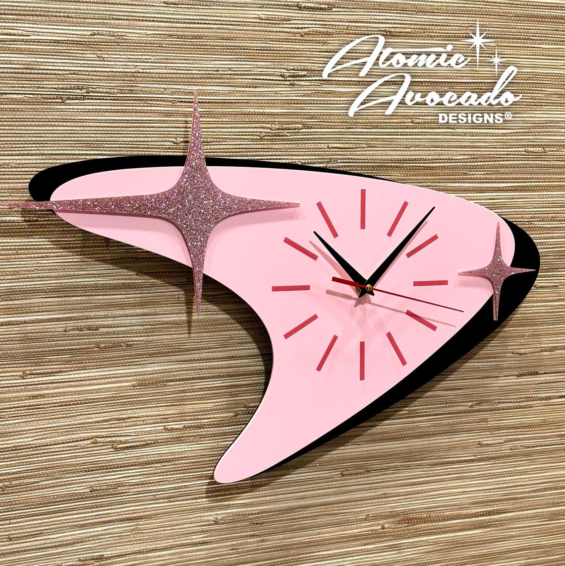 Retro Mid Century Modern “atomic Boomerang" Wall Clock | Custom With ...