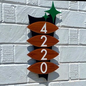 Mid Century Modern "marquee" Address Sign | Modern House Numbers | Wall ...