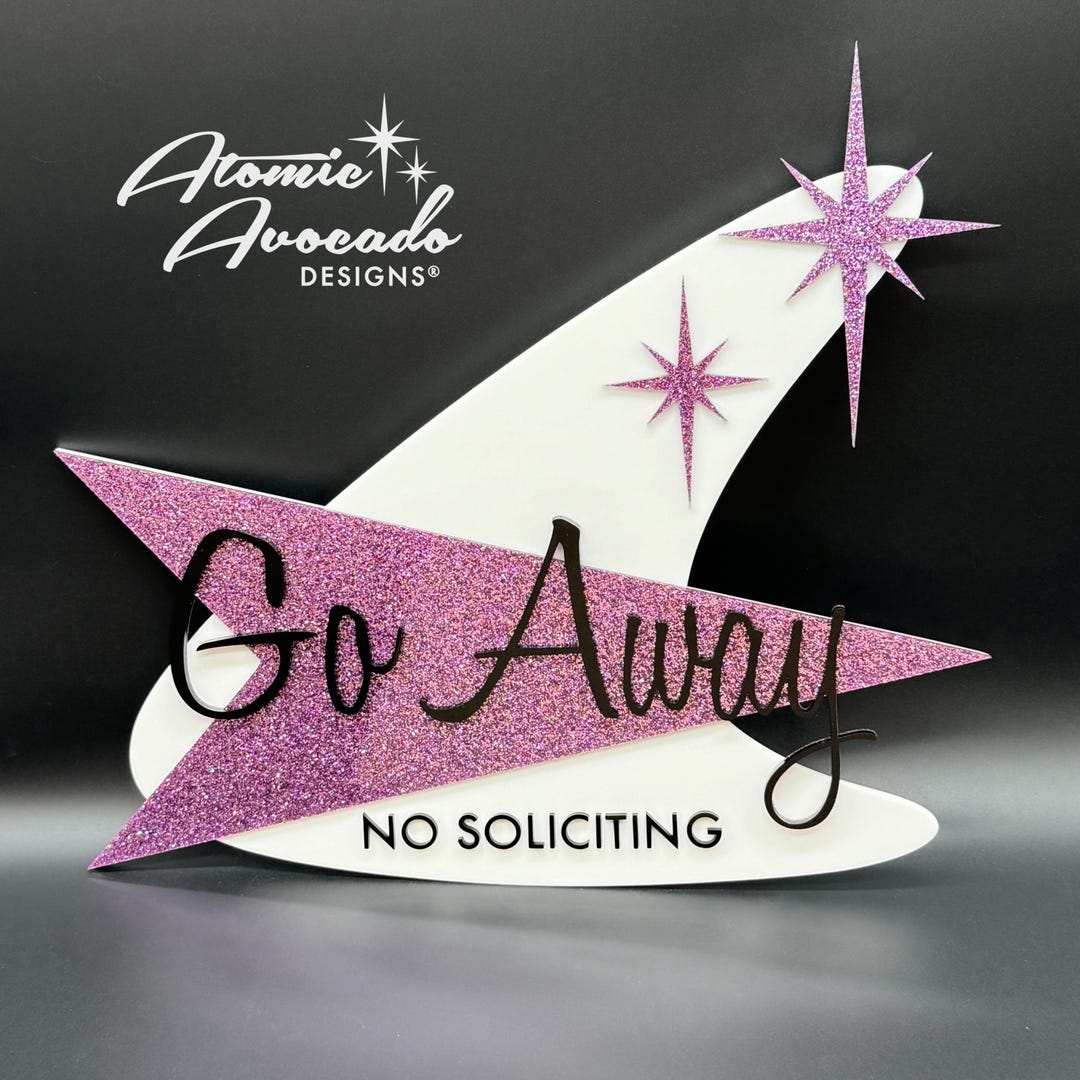 Mid Century Modern “atomic Boomerang " | Go Away Sign | No Soliciting ...