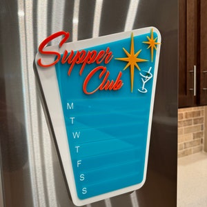Mid Century Modern Fridge Menu | "supper Club" Design | Handcrafted ...