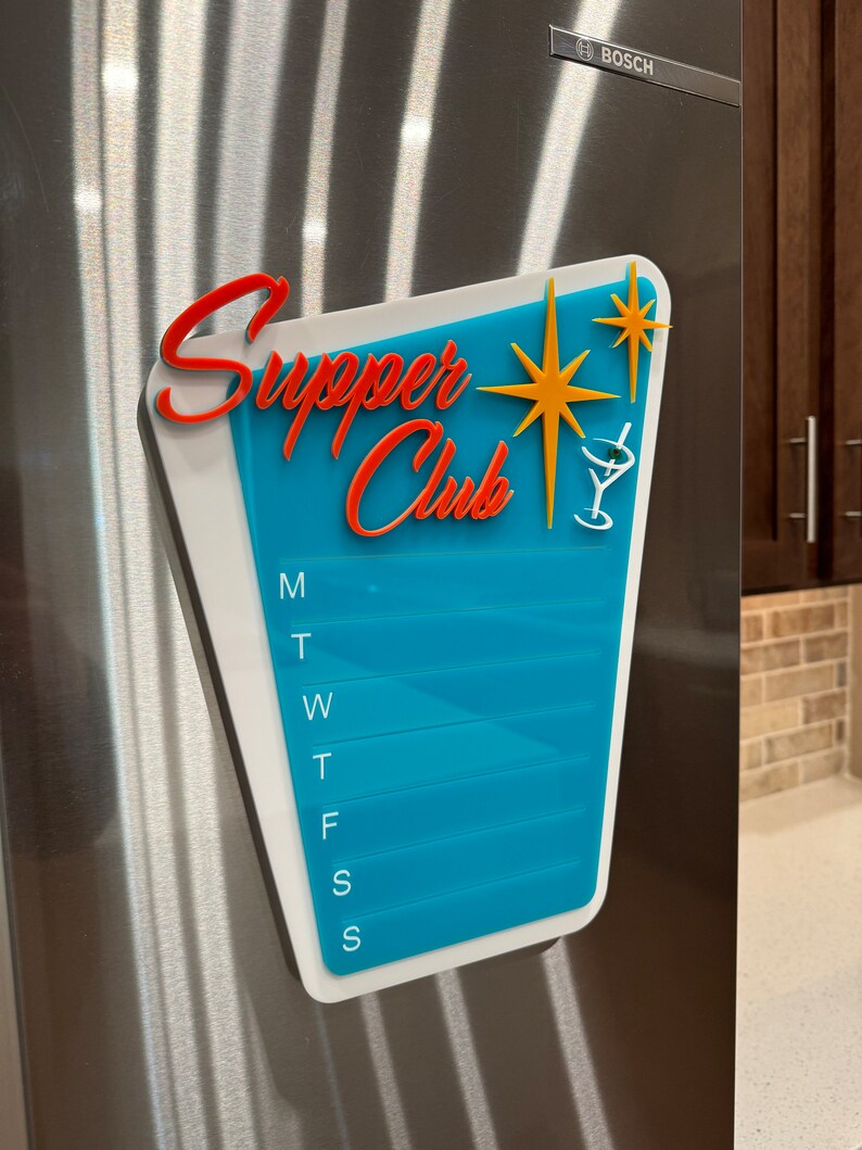 Mid Century Modern Fridge Menu | "supper Club" Design | Handcrafted ...