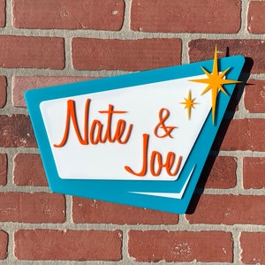 Mid Century Modern "starlite" Address Sign: Retro House Numbers - Etsy