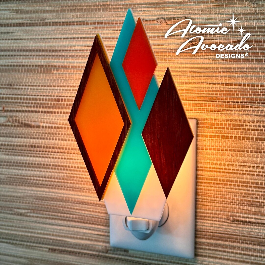 Mid Century Modern Diamond Night Light: Retro Home Decor - Etsy