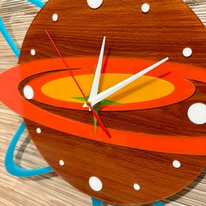 Mid Century Modern “atomic Cosmos" Wall Clock | Handcrafted | Retro ...