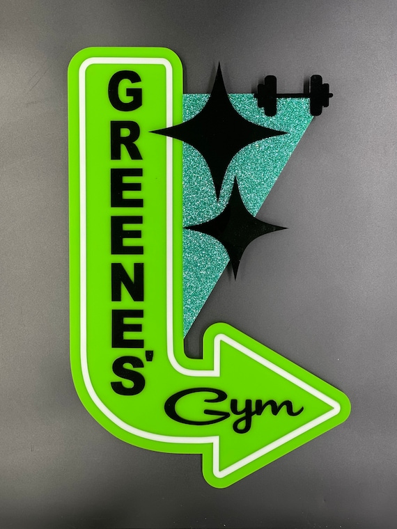 3D Mid Century Modern gym Sign Wall Art Retro | Etsy