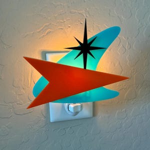 Mid Century Modern Night Light | "atomic Boomerang" Design | Retro ...