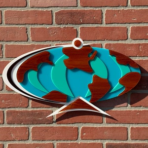 Mid Century Modern "world Map" Wall Art | Witco-inspired | Retro Decor ...