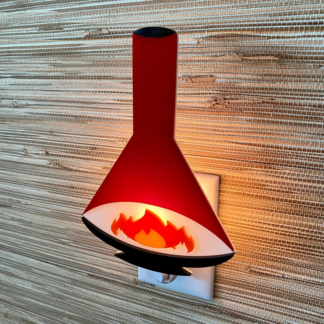 Large Mid Century Modern Night Light | "fireside" Design | Malm ...