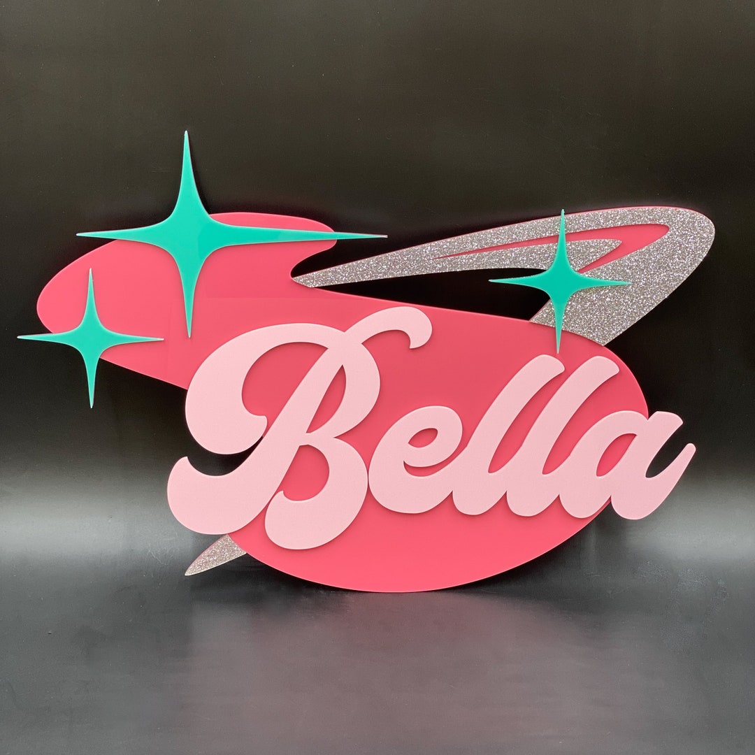 3D Personalized "space Dreams" Name Sign | Mid Century Modern | Space ...