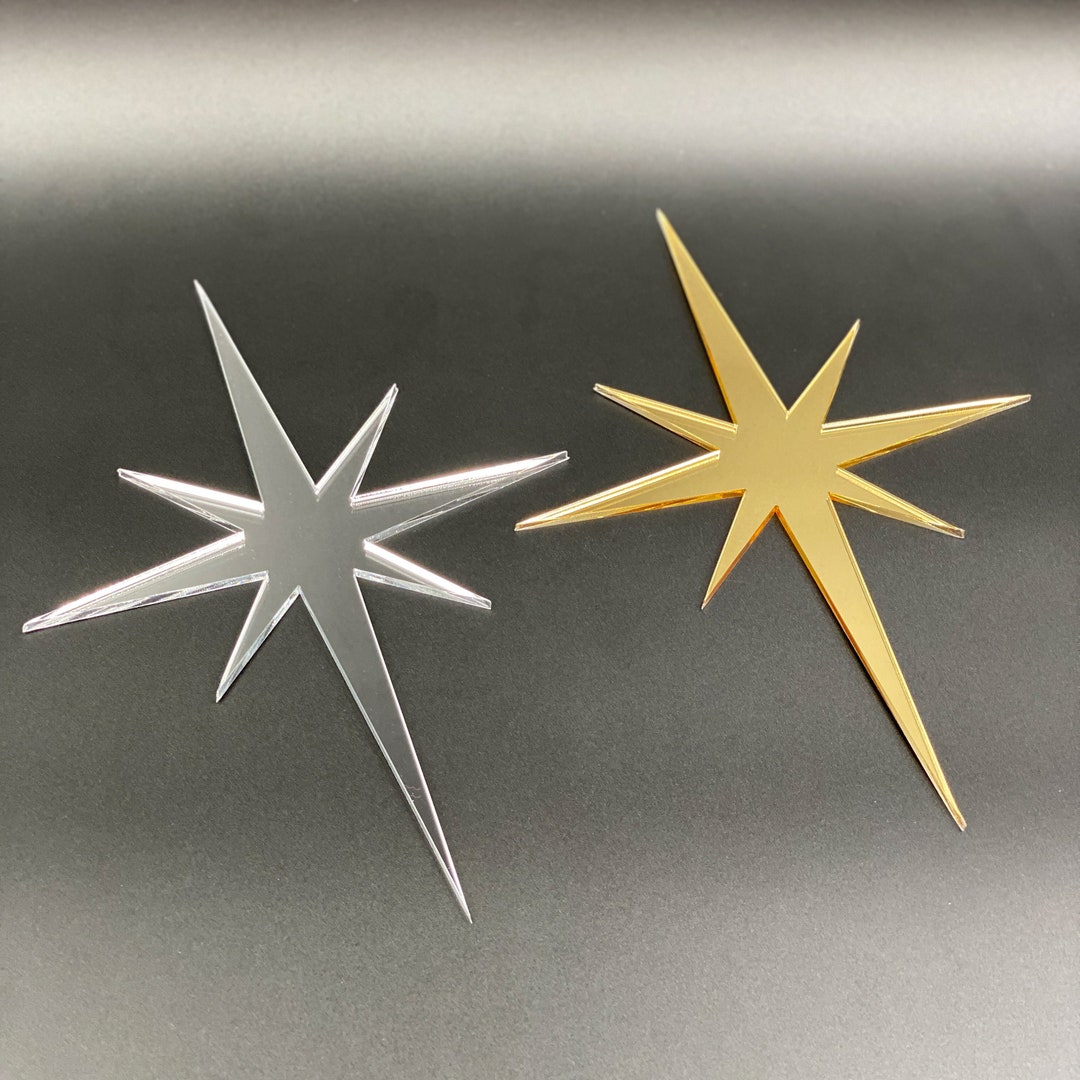 Mid Century Modern MIRROR Atomic Starburst (individual) | Silver or ...