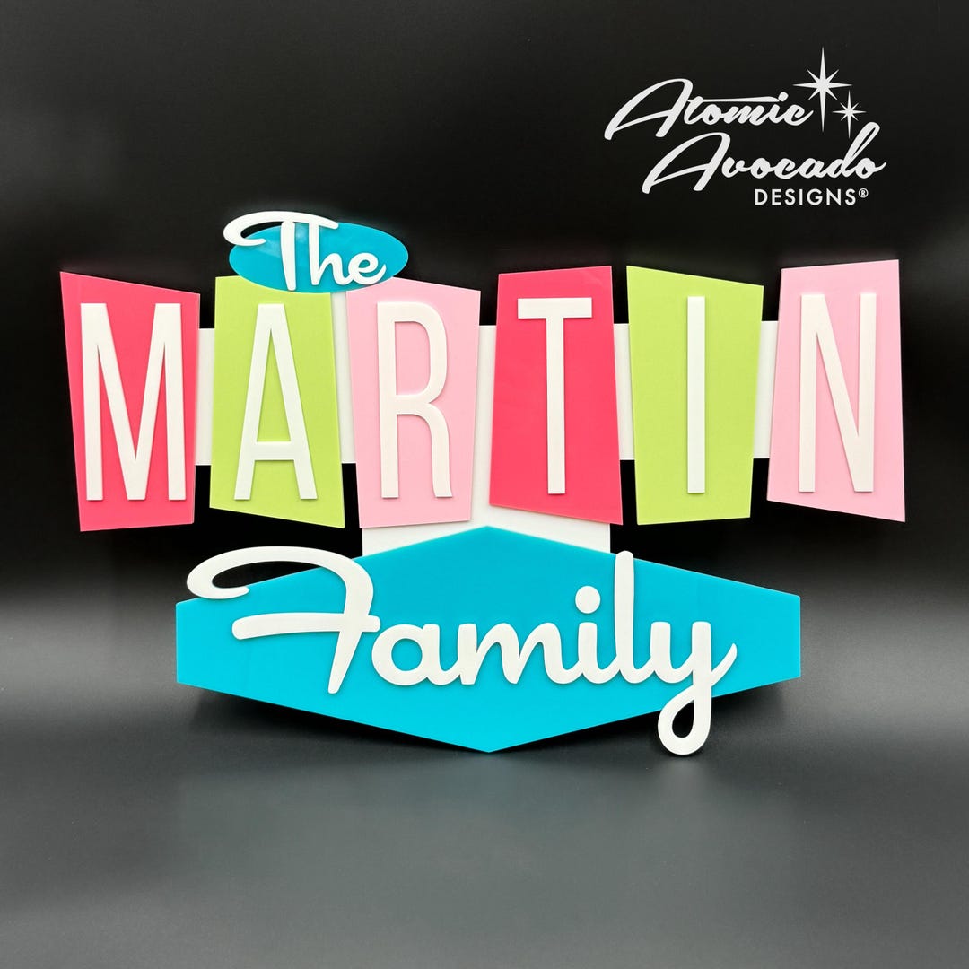 3D Mid Century Modern "googie" Name Sign | Retro Sign | Mid Century ...