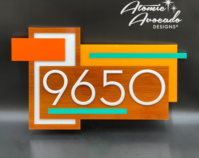 Modern House Numbers, Alucobond With Orange Acrylic - Contemporary Home ...