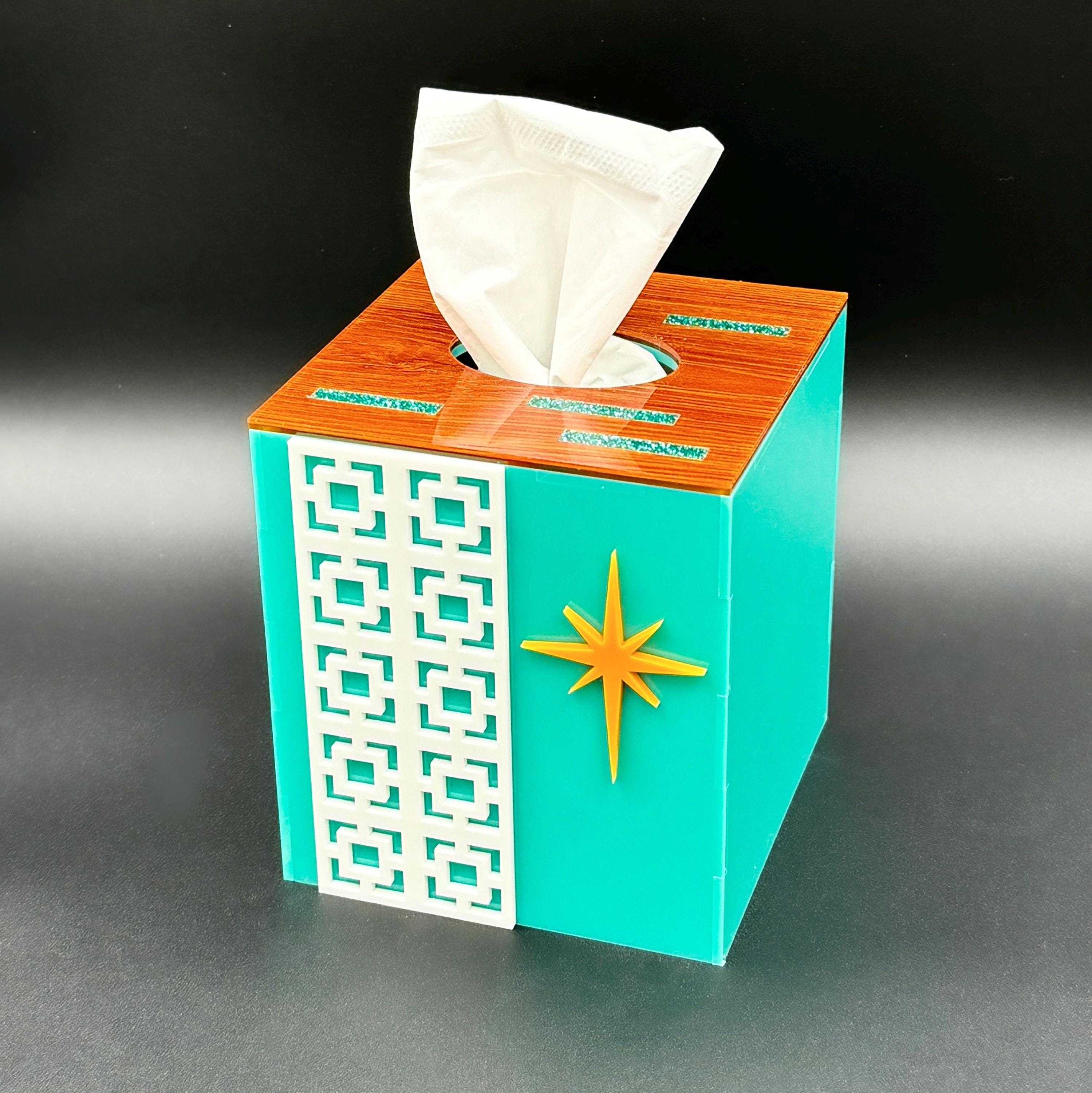 Mid Century Modern Breeze Block Tissue Box Cover: Retro Bathroom Decor ...
