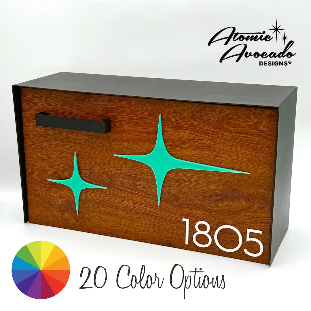 Mid Century Modern Mailbox | Heavy Duty Wall-mounted Mail Box | Wood ...