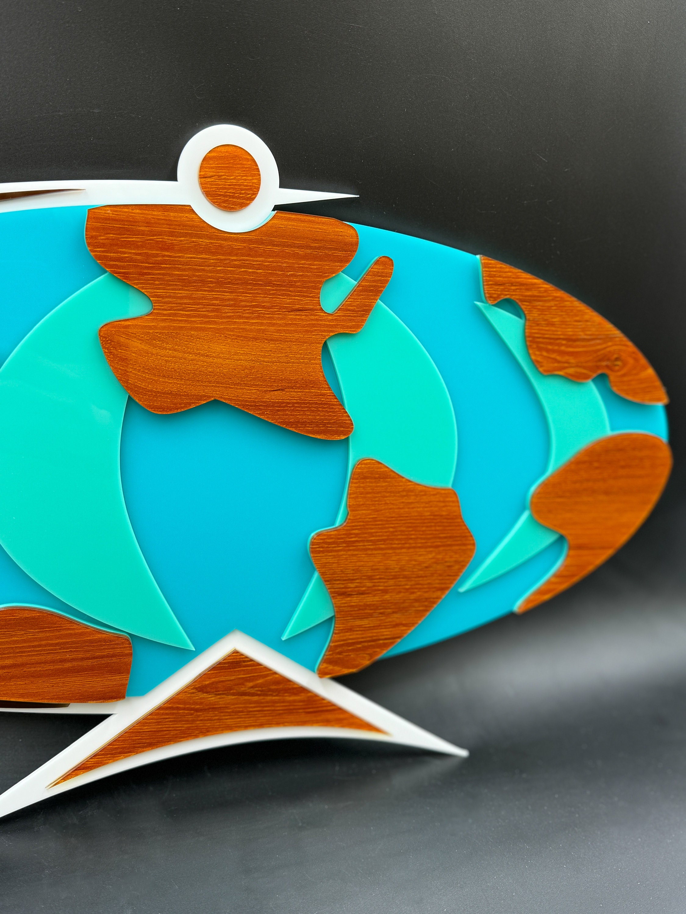Mid Century Modern "world Map" Wall Art | Witco-inspired | Retro Decor ...