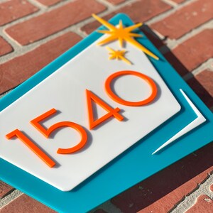 Mid Century Modern "starlite" Address Sign: Retro House Numbers - Etsy