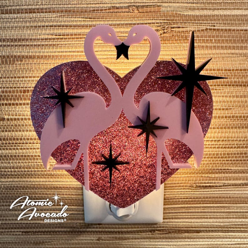 Mid Century Modern "atomic Lovebirds" Night Light | Retro Pink ...