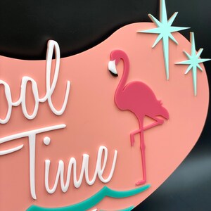 Mid Century Modern "pool Time" Sign | Palm Springs Wall Art | Kidney ...