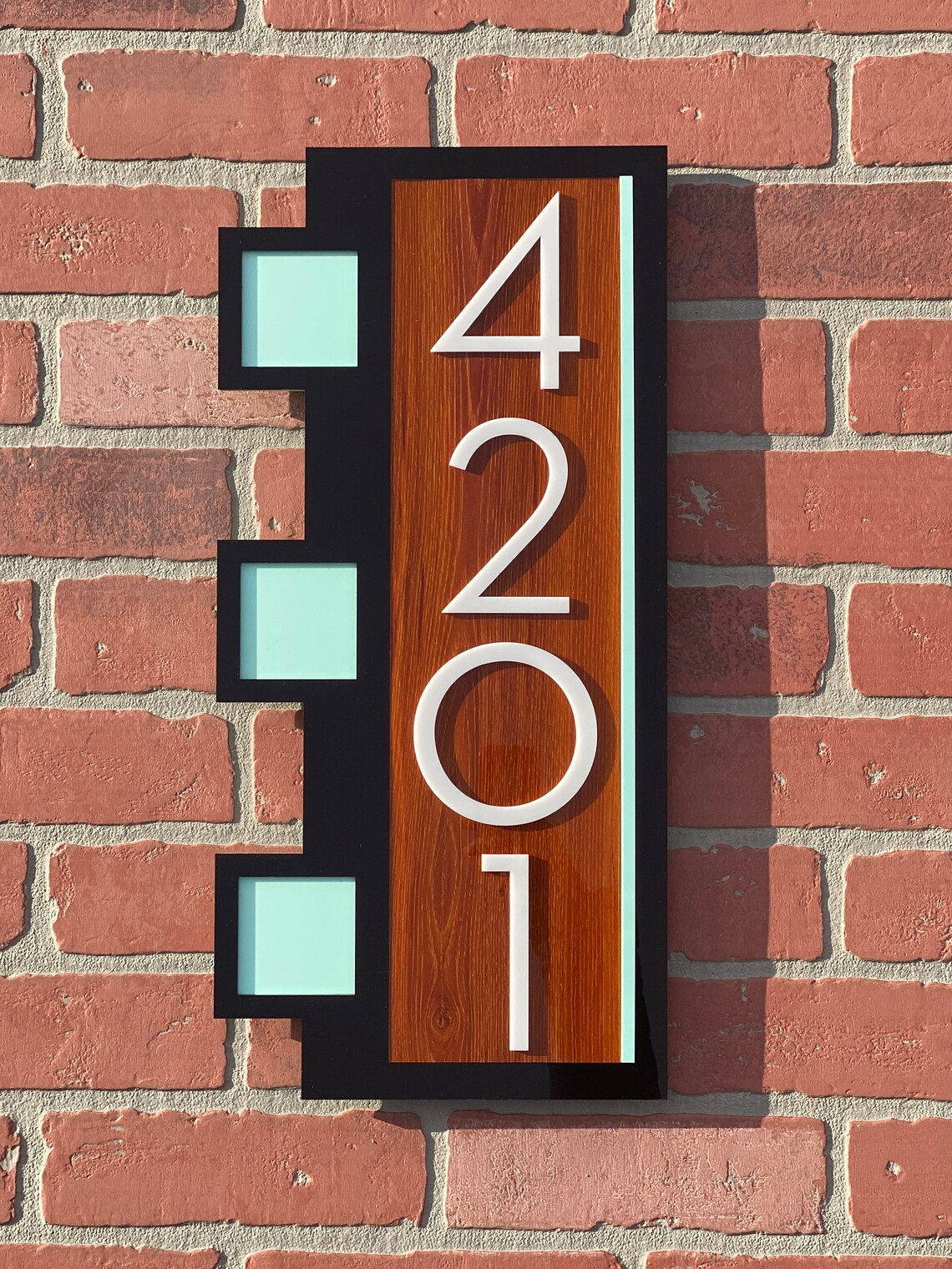 Mid Century Modern "usonian" Address Sign: Frank Lloyd Wright Inspired ...