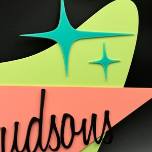 Mid Century Modern "stardust" Sign | Retro Decor | Boomerang Wall Art ...