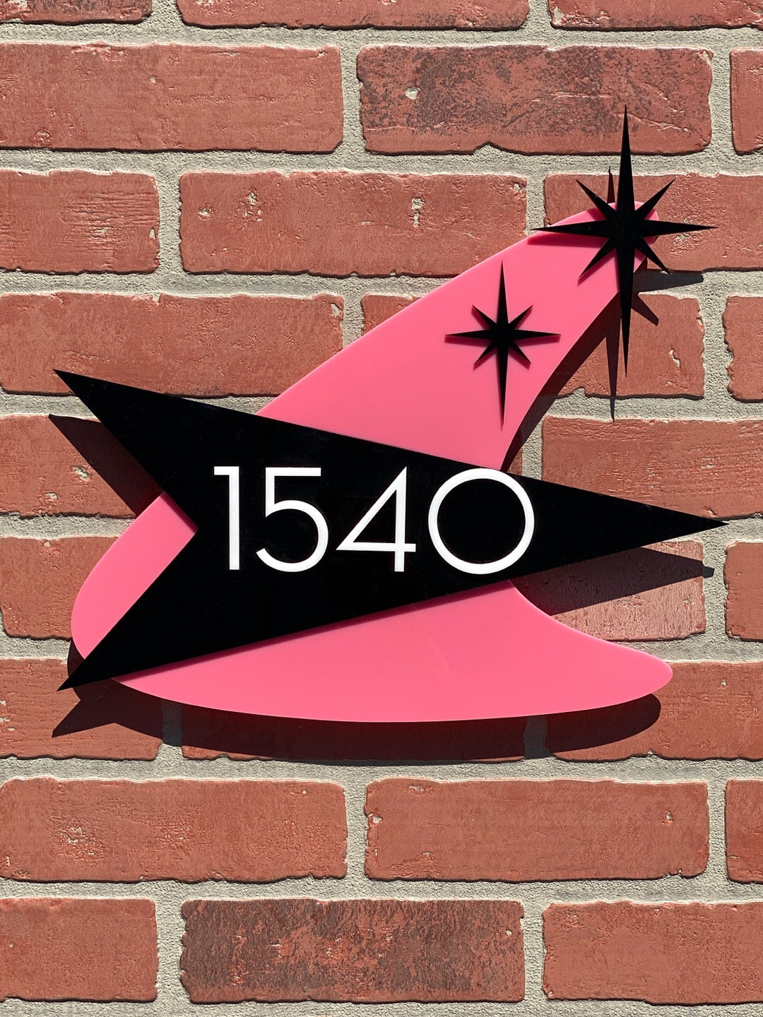 Mid Century Modern "atomic Boomerang" Address Sign: Retro House Numbers ...