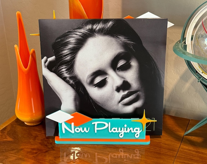 Mid Century Modern "now Playing" Record Stand | Retro LP Vinyl Holder ...