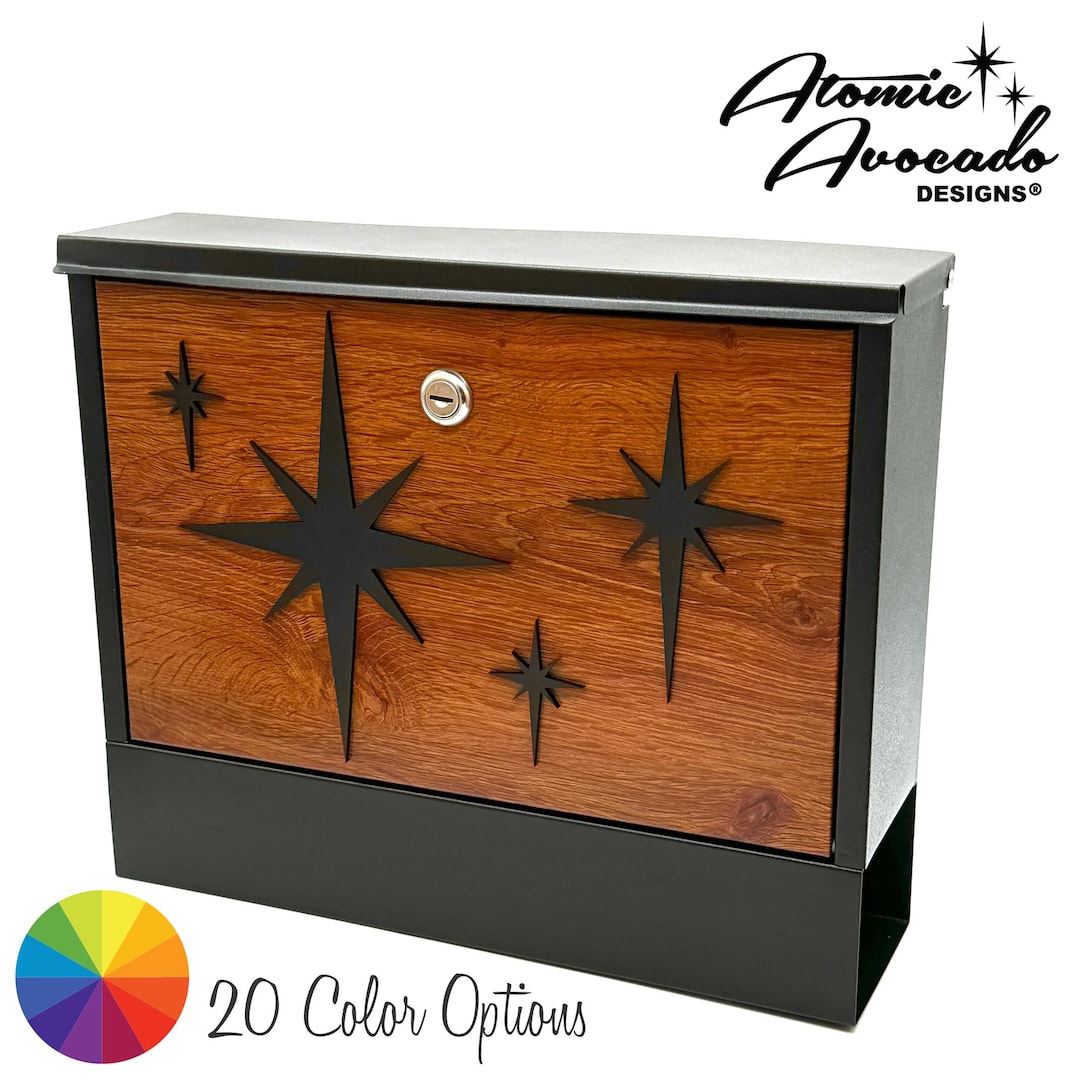 Mid Century Modern "atomic" Mailbox | Retro Modern Mailbox | "wood ...