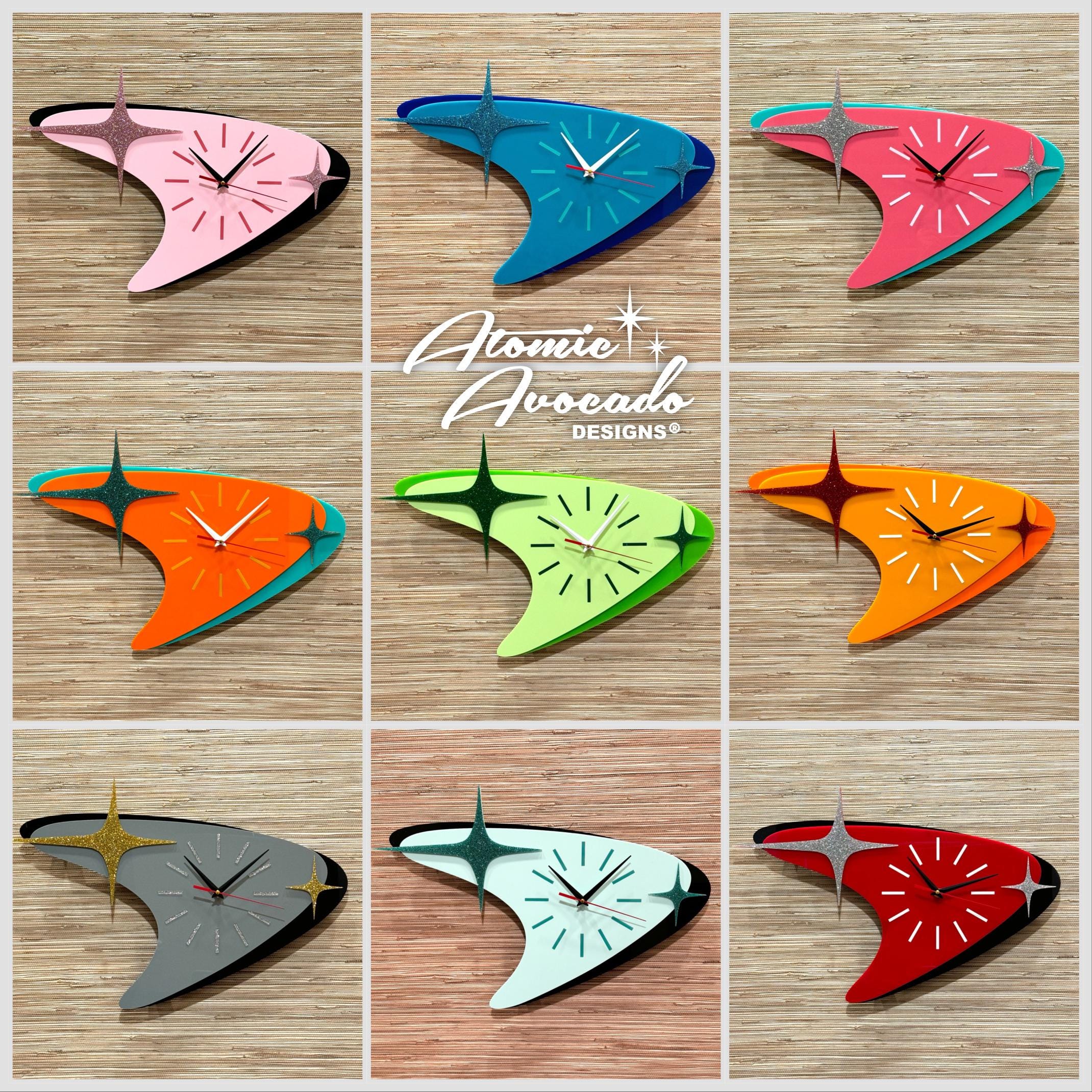 Mid Century Modern "atomic Boomerang" Wall Clock: Retro Boomerang - Etsy