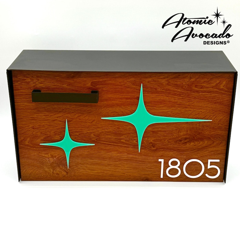 Mid Century Modern Mailbox | Heavy Duty Wall-mounted Mail Box | Wood ...