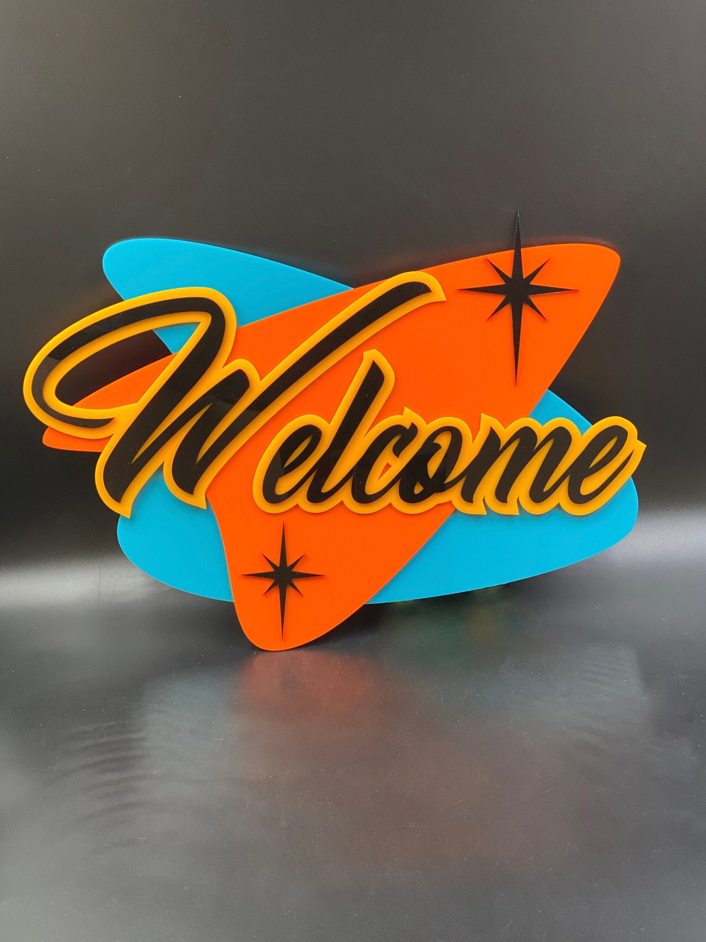 3D Mid Century Modern metropolis Welcome Sign - Etsy UK