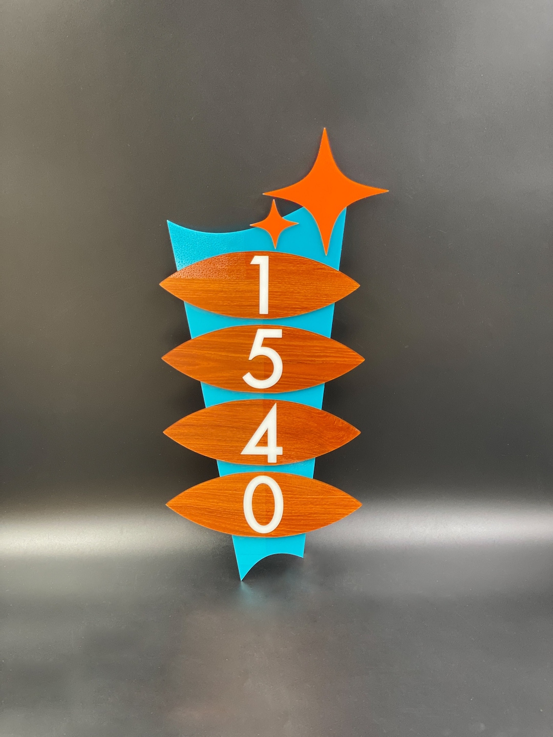 3D Mid Century Modern "marquee" Address Sign | Modern House Numbers ...