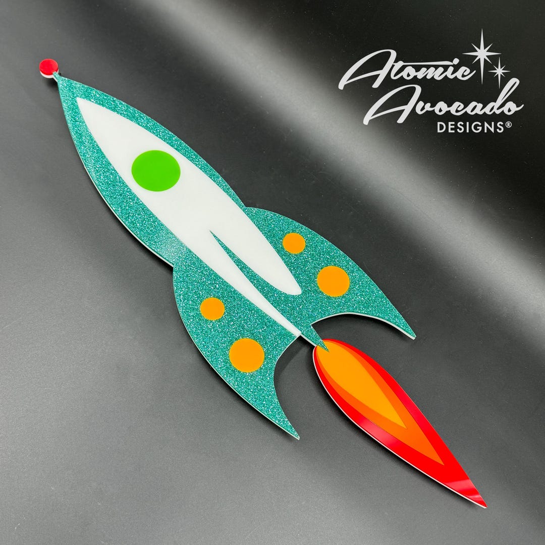 Mid Century Modern "rocket" Wall Art | Space Age Decor | Outer Space ...