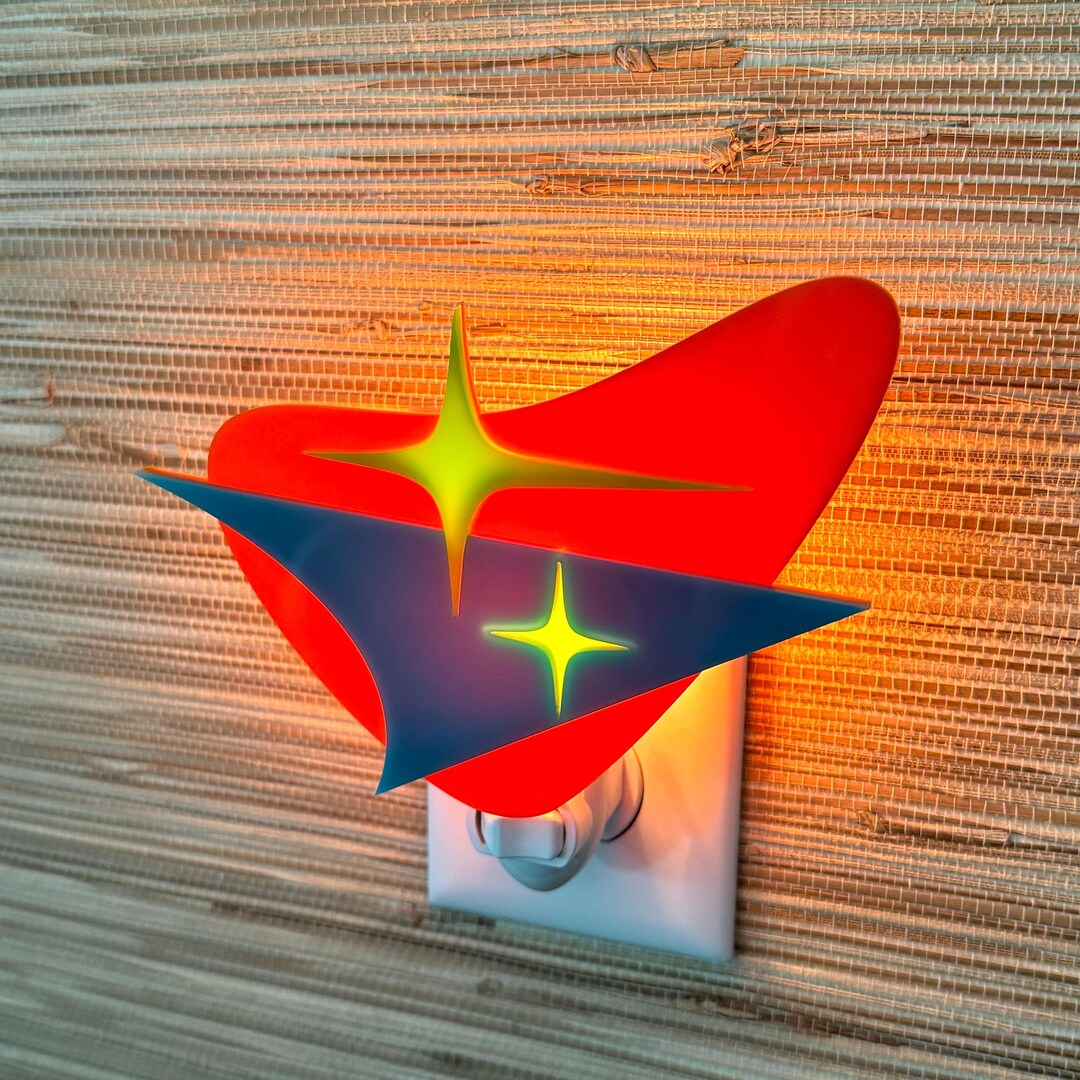 Mid Century Modern "stardust" Night Light | Retro Decor | Atomic Era ...