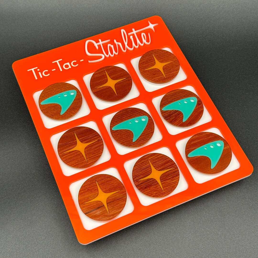 Mid Century Modern Tic-tac-toe Game | "starlite" Edition | Handcrafted ...