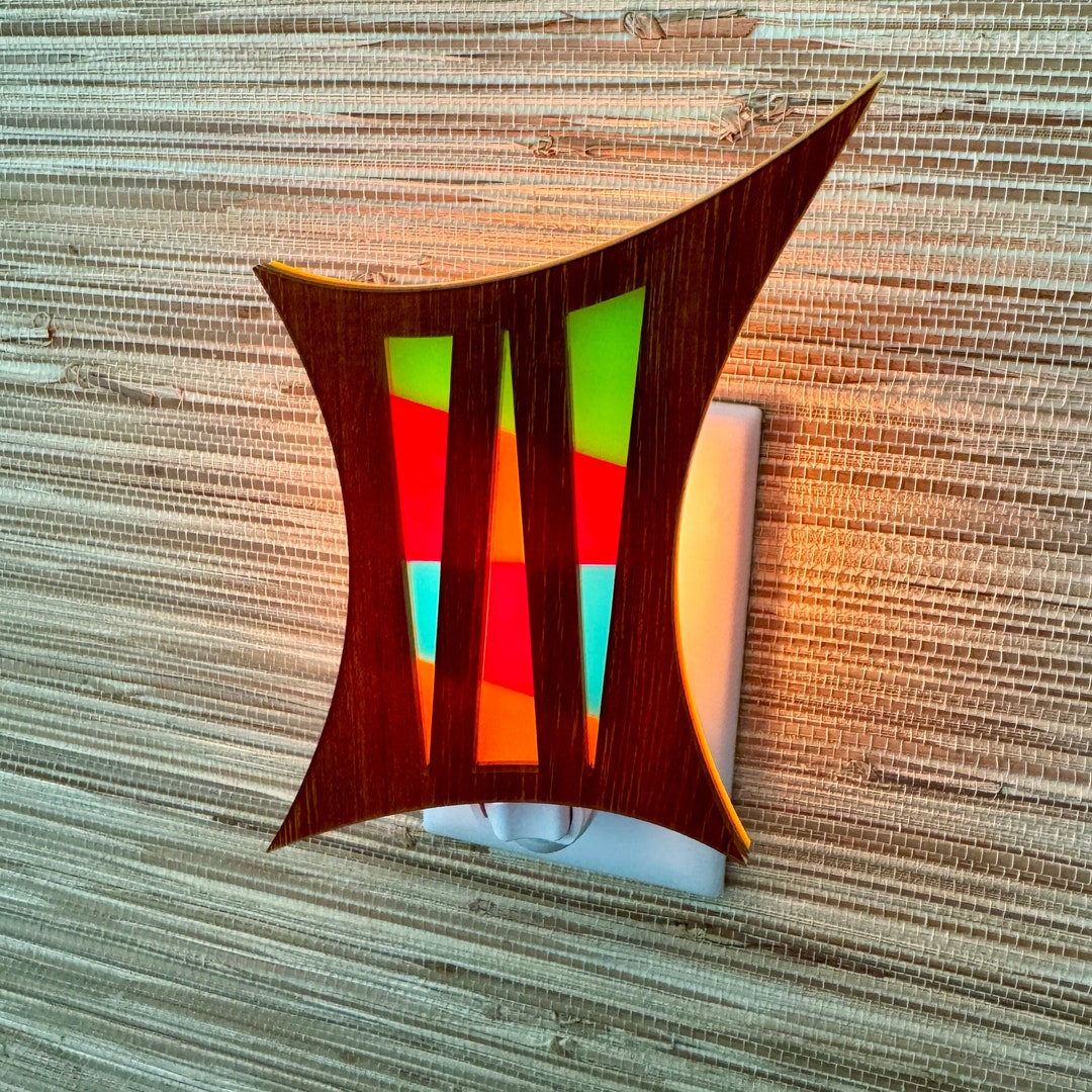 Mid Century Modern Night Light | "bossa" Design | Handcrafted | Retro ...