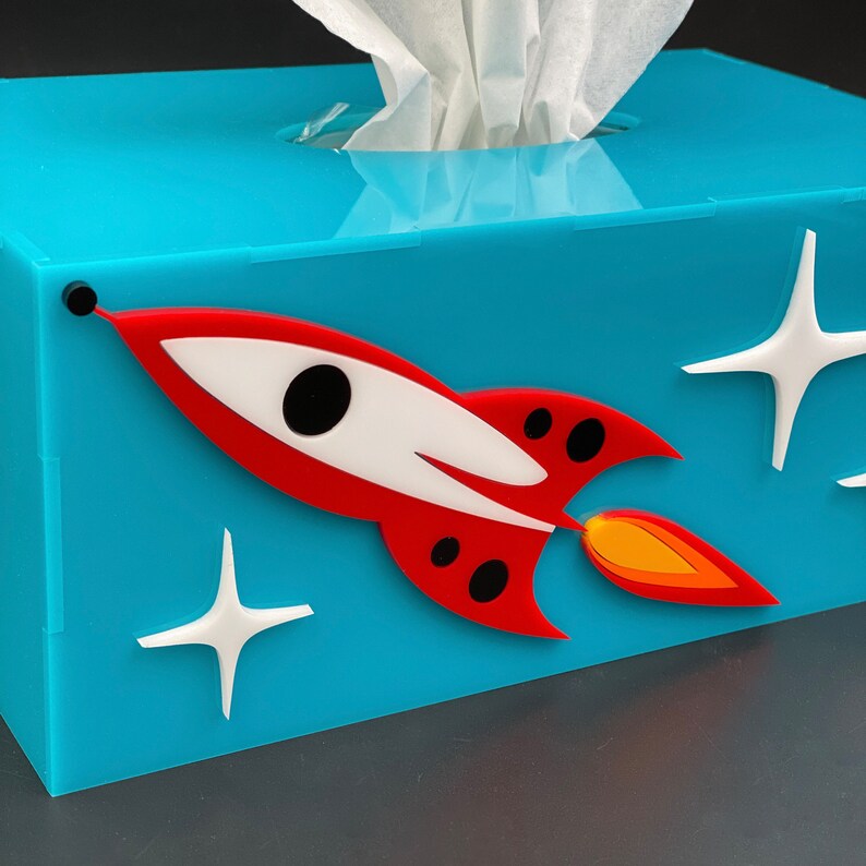 Mid Century Modern Tissue Box Cover space Race - Etsy