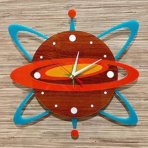 Mid Century Modern “atomic Cosmos" Wall Clock | Handcrafted | Retro ...