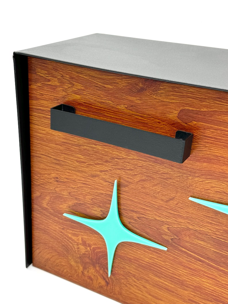 Mid Century Modern Mailbox | Heavy Duty Wall-mounted Mail Box | Wood ...