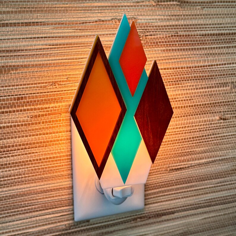 Mid Century Modern Diamond Night Light: Retro Home Decor - Etsy