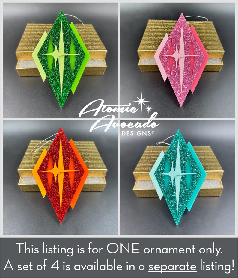 Mid Century Modern "frequency" Christmas Ornament | Retro Holiday Decor ...