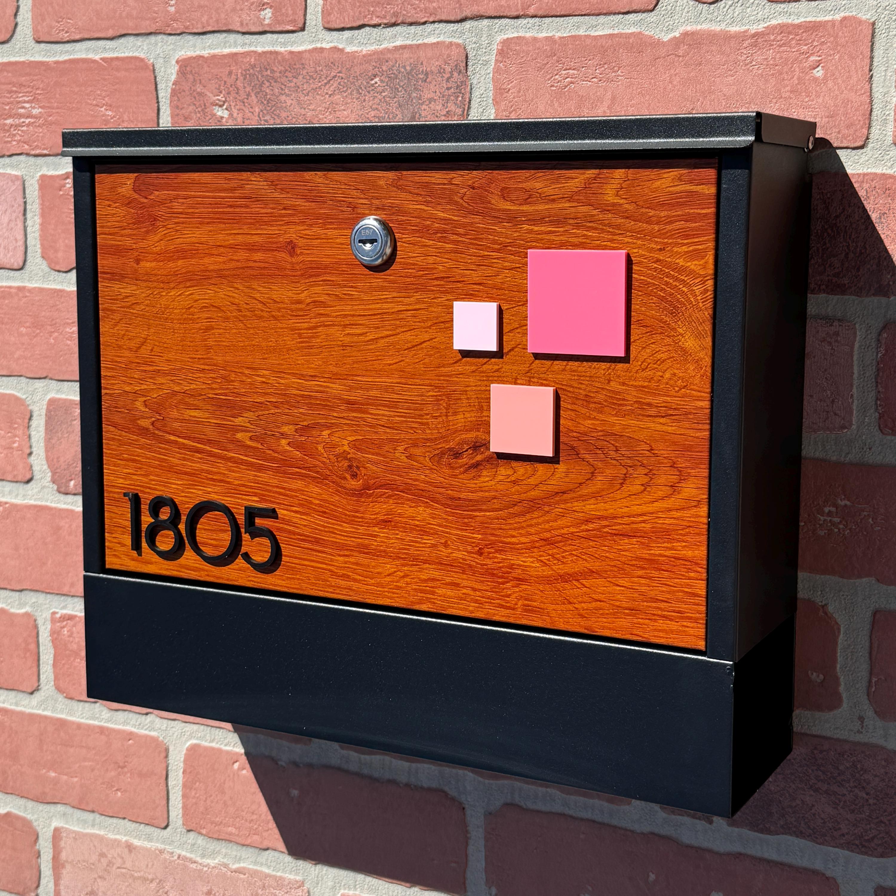 Mid Century Modern Mailbox | "mosaic" Design | Modern Mailbox | Wood ...