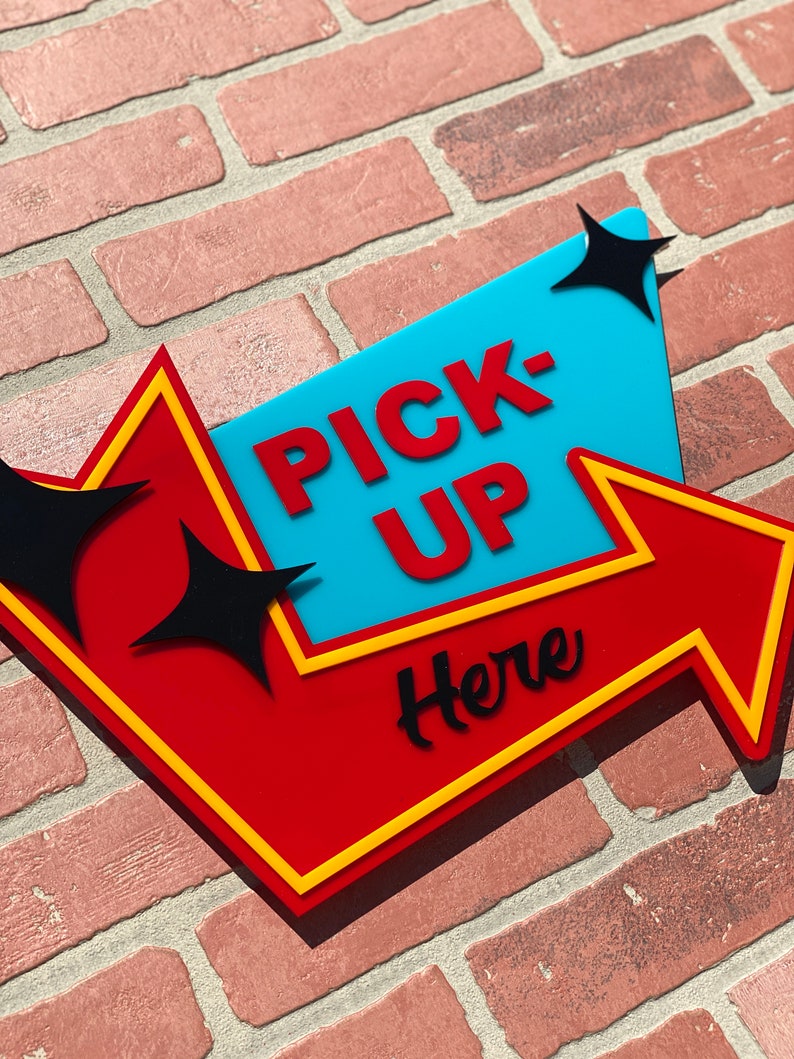 Mid Century Modern "pick-up Here" Sign | Retro Restaurant | Diner | Bar ...